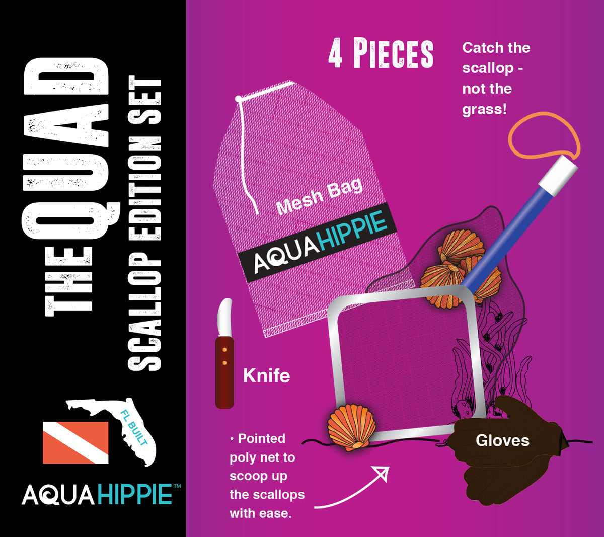The Quad Scallop Gear Set – AQUA HIPPIE